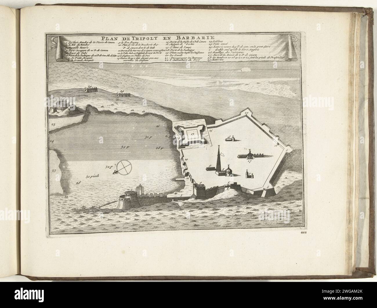 Map of Tripoli, 1726, 1726 print Map of the reinforcements around the ...