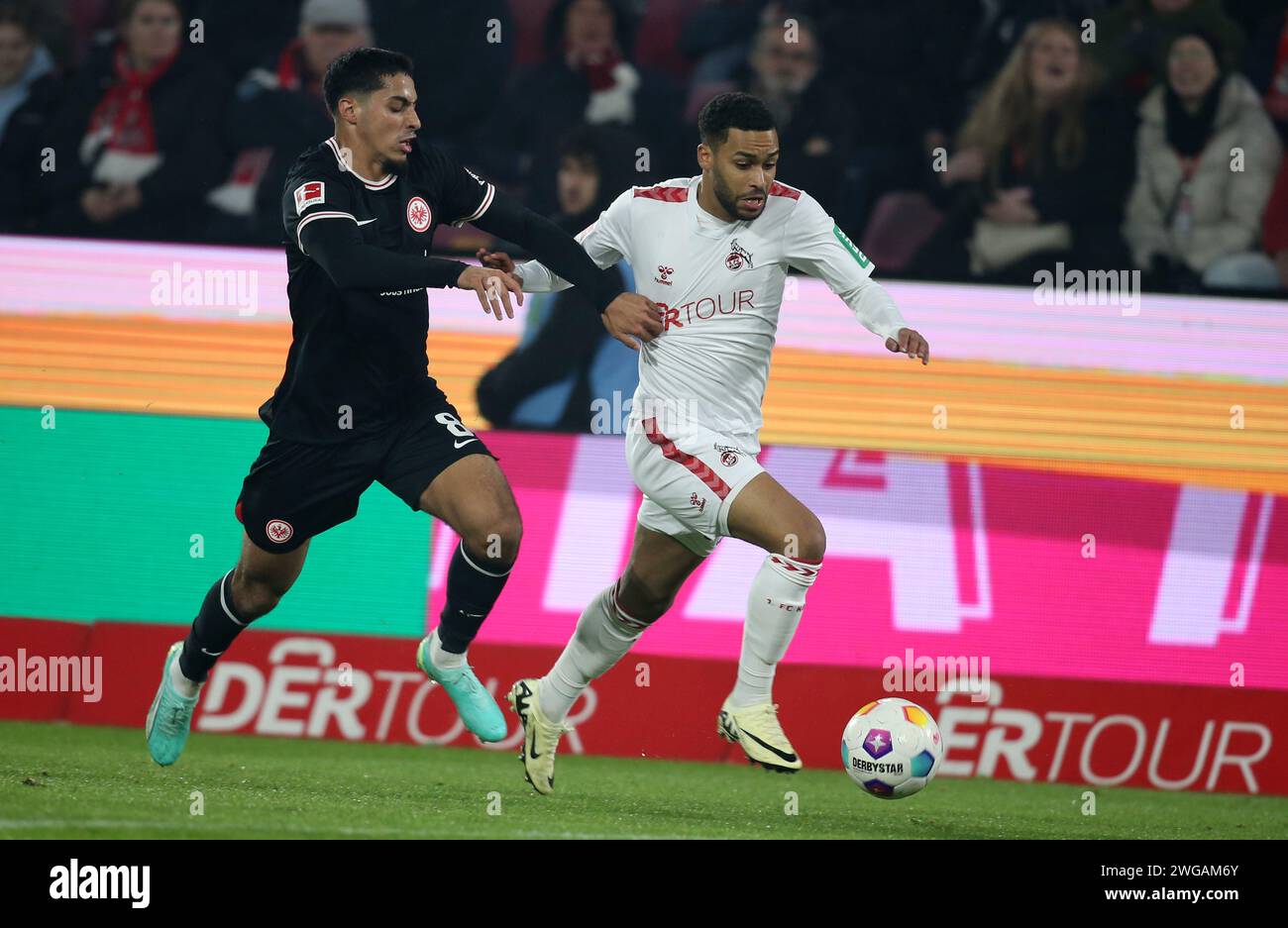 Koeln, Germany. 03rd Feb, 2024. Linton Maina of Cologne (R) and Fares ...