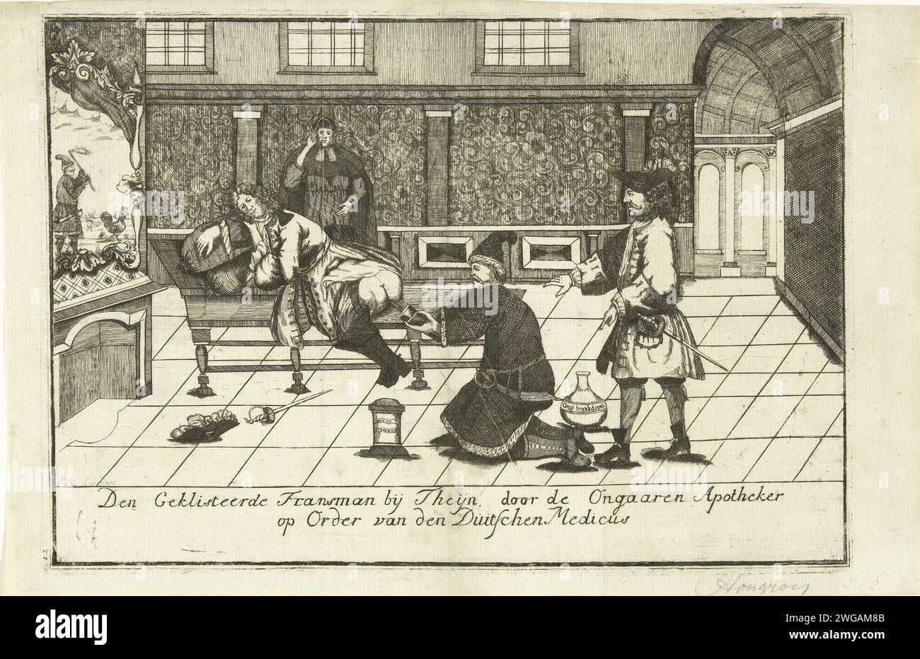 The Clicked Frenchman, 1742, 1742 print The clamped Frenchman. Cartoon ...