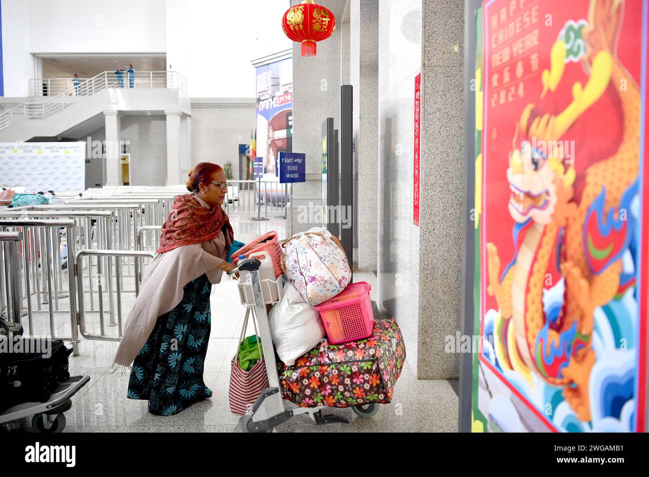 Addis Ababa, Ethiopian capital Addis Ababa. 3rd Feb, 2024. A passenger ...