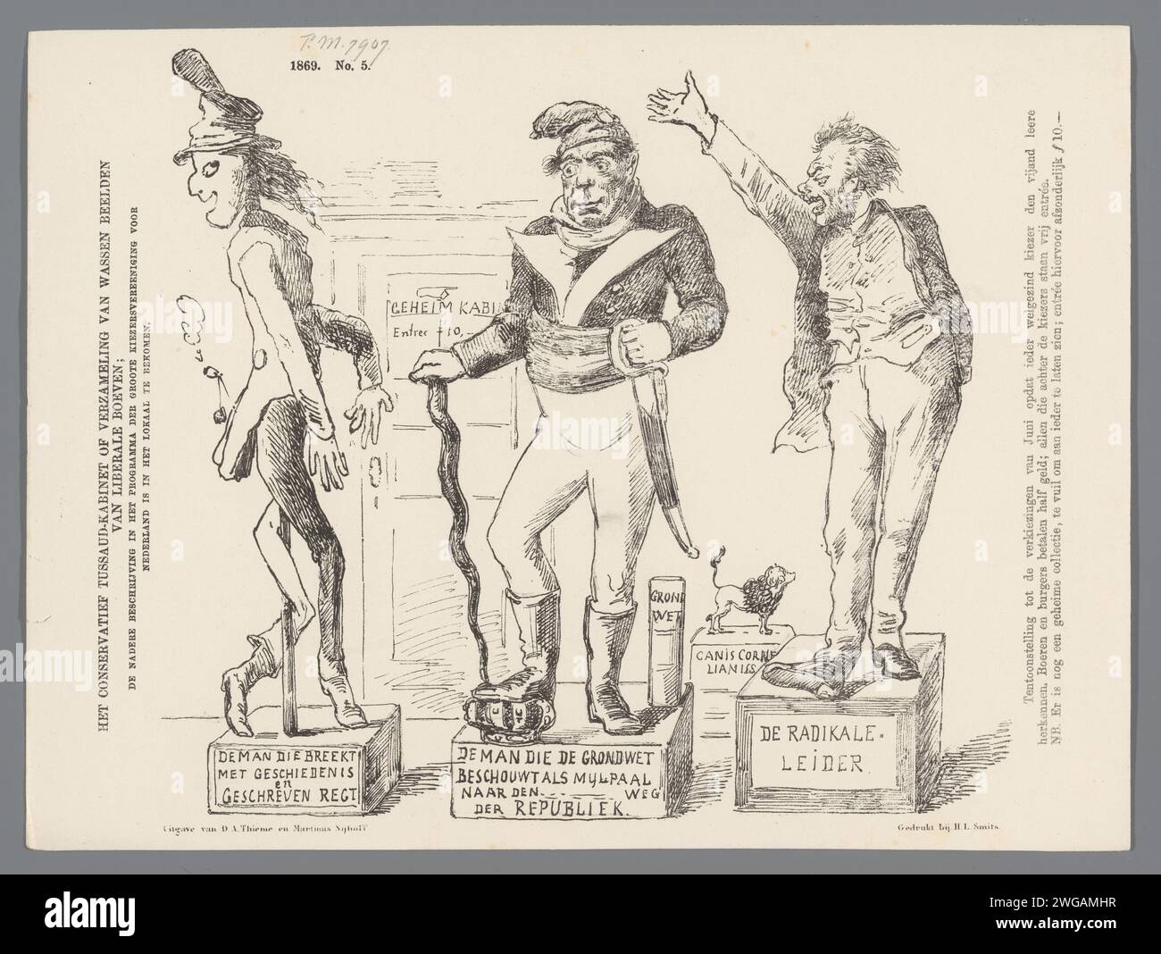 Cartoon on the conservative representation of the liberals, 1869, 1869 ...