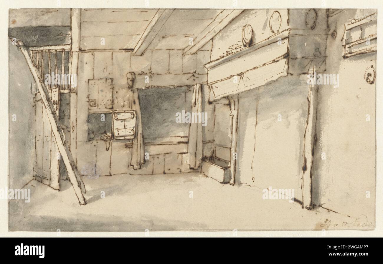 Empty Room with a Hearth, Cornelis Pietersz. Bega (attributed to), 1648 ...