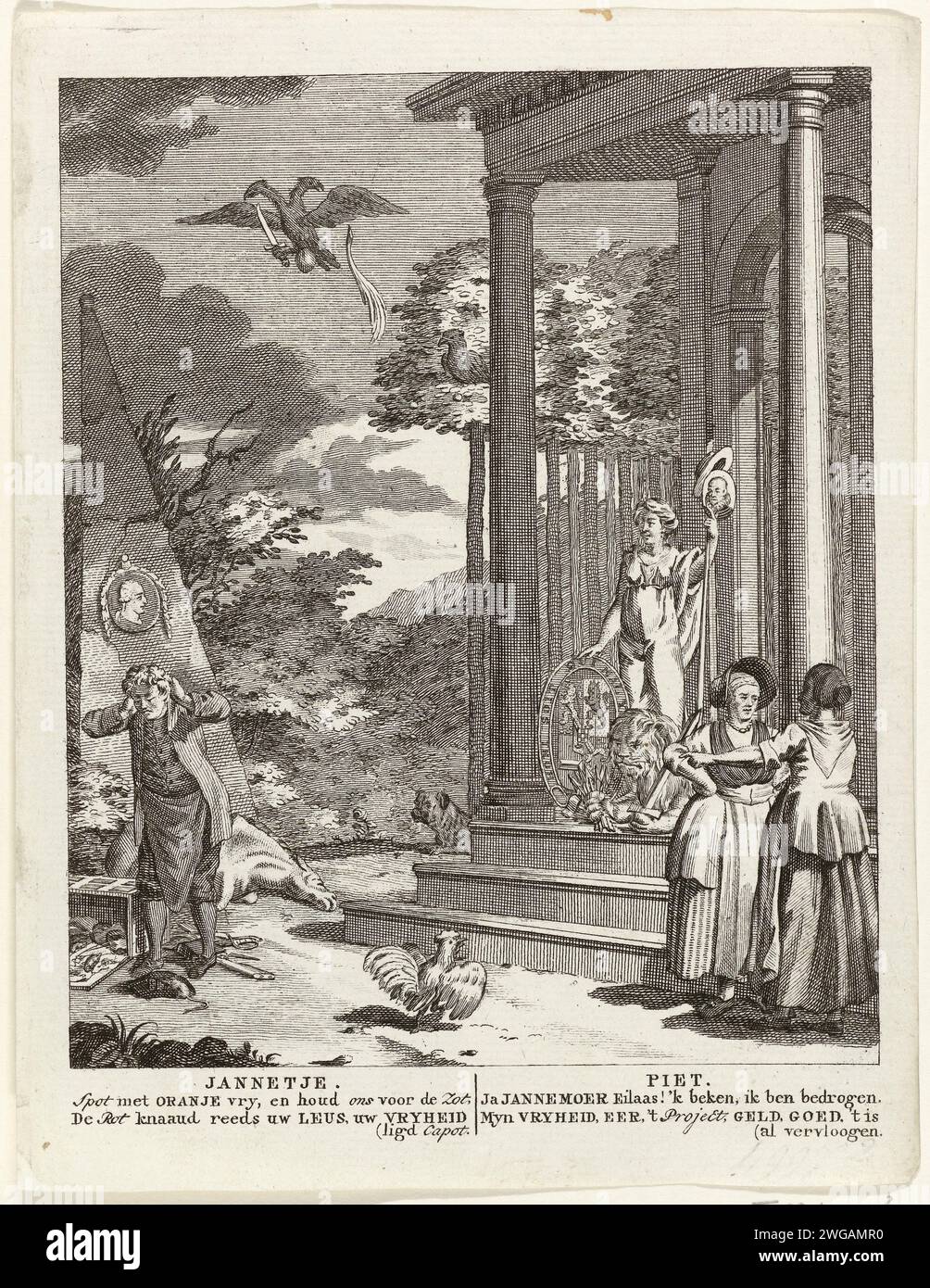 Allegory on the restoration of Orange, 1787, Anonymous, 1787 print ...