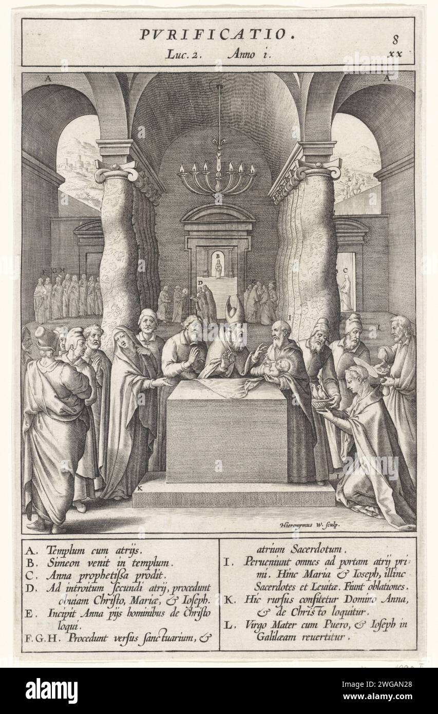 Presentation in the Temple, Hieronymus Wierix, After Bernardino Passeri, 1593 print Mary and ...