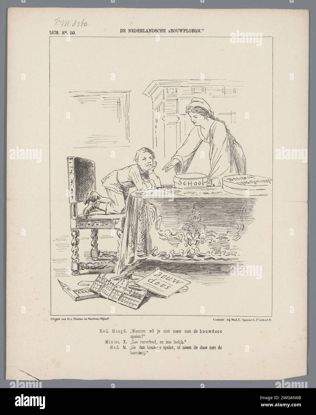 Cartoon, 1878 print Cartoon. Plaat appeared at the Weekblad De ...