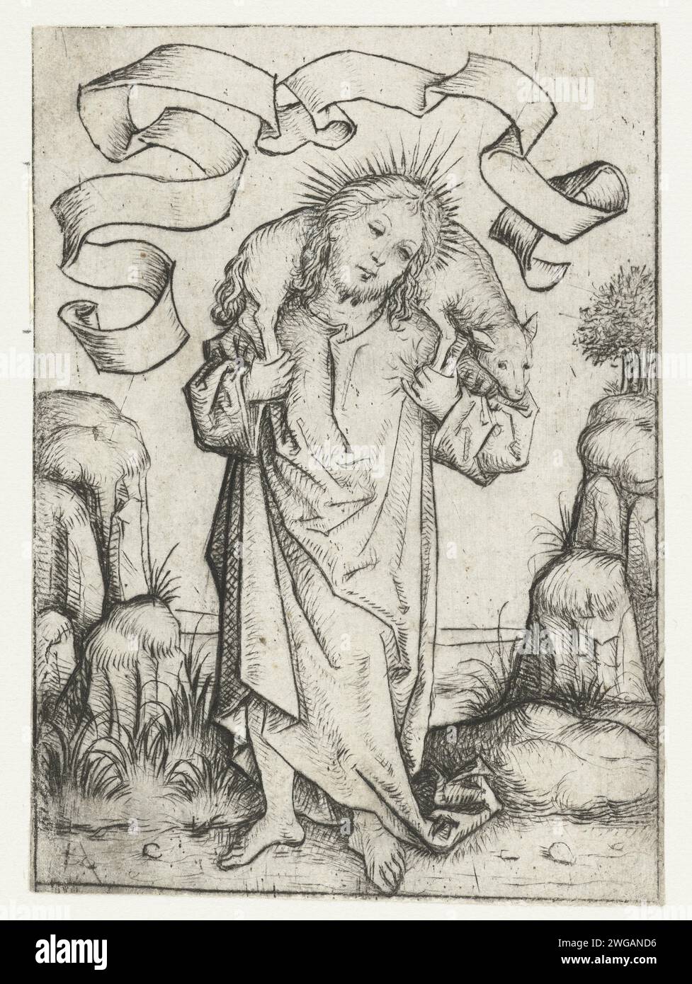 Christ as the Good Shepherd, Master of the Amsterdam cabinet, 1473 ...