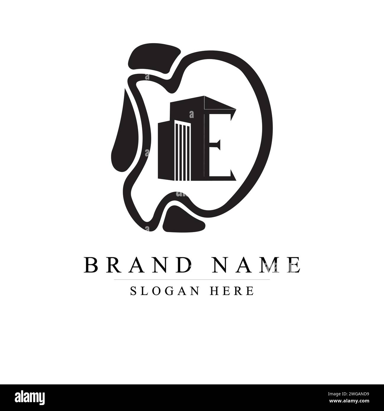 Modern and unique letter DE initials logo design, Initial lowercase ...