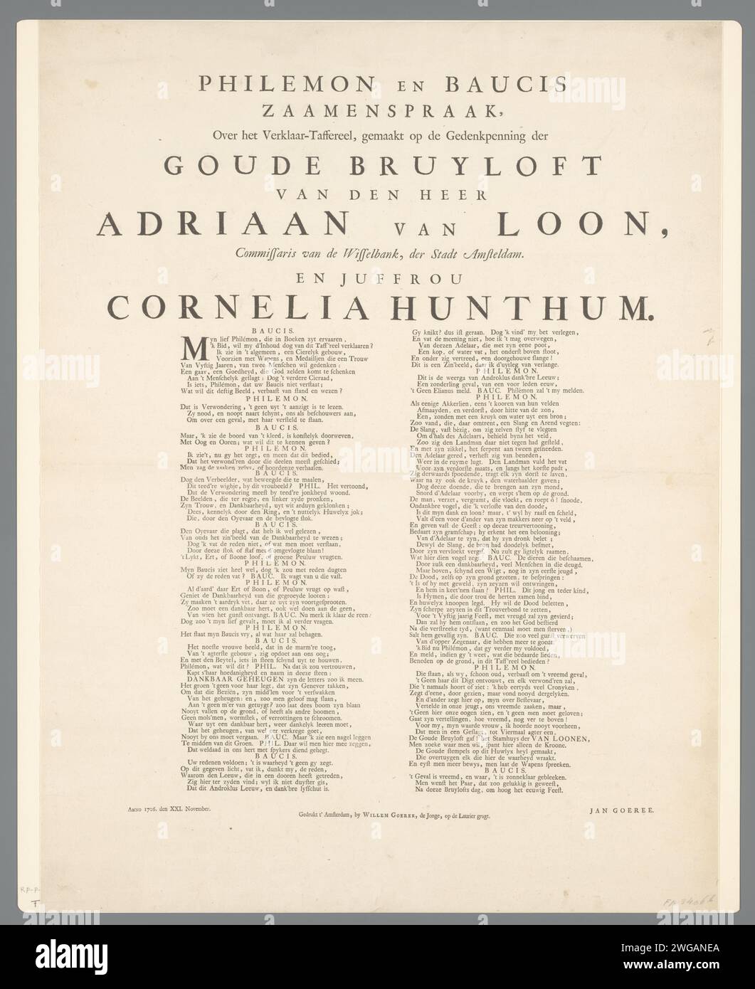 Fresh on the golden wedding of Adriaan van Loon and Cornelia Hunthum ...