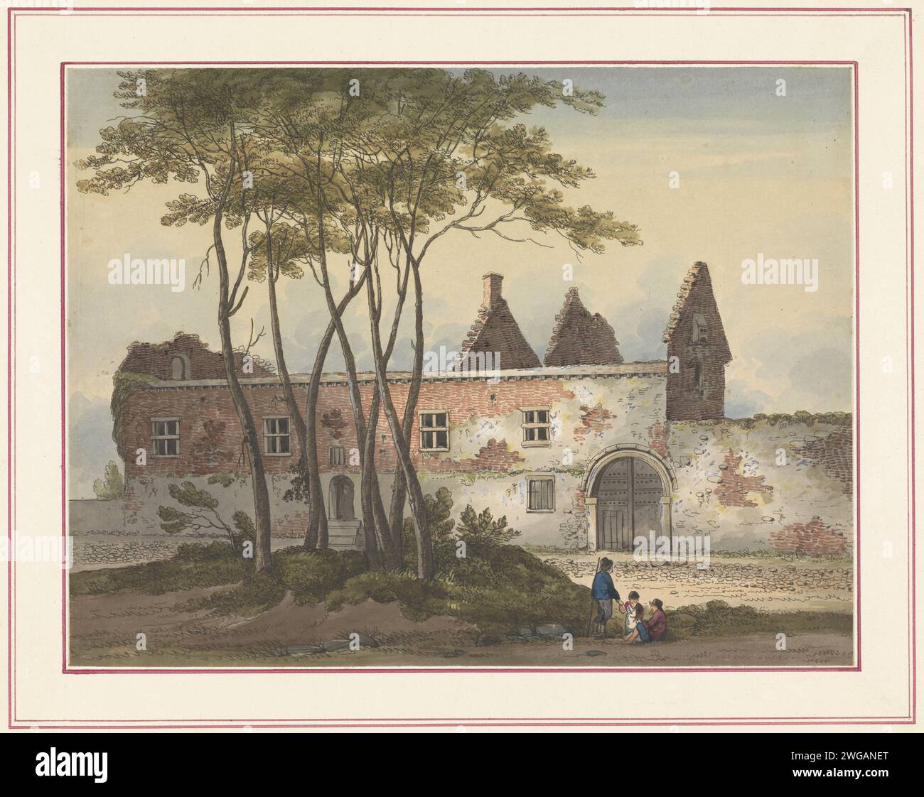 Ruin of the le Caillou farm, anonymous, 1815 - 1825 print The ruins of ...