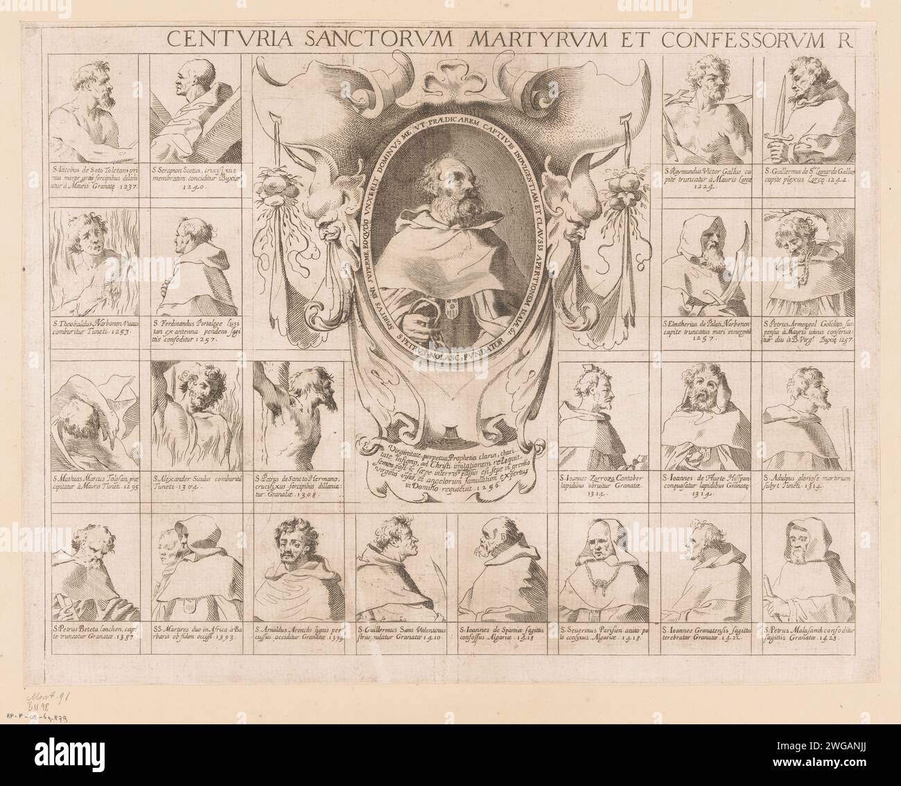 Martelaren of the Order of Notre-Dame-de-la-Merci with Peter Nolasco in Cartouche (part top left ...