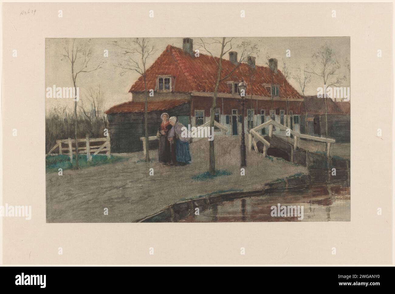 Village face, Theo Mesker, 1872 drawing paper. pencil. watercolor ...