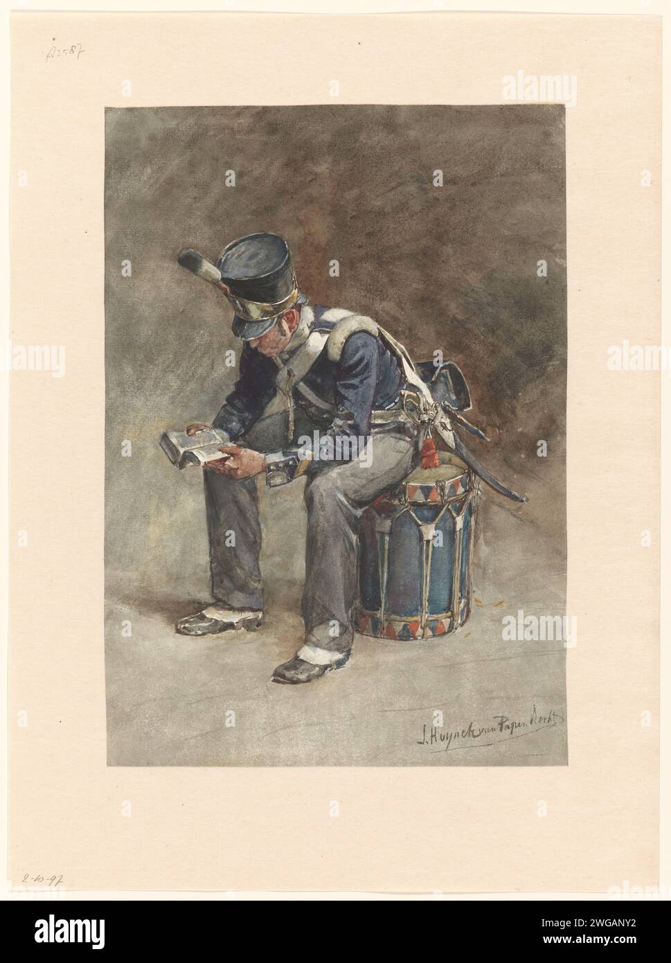 Sitting Tamboer van de Infanterie, Jan Hoynck van Papendrecht, 1868 ...