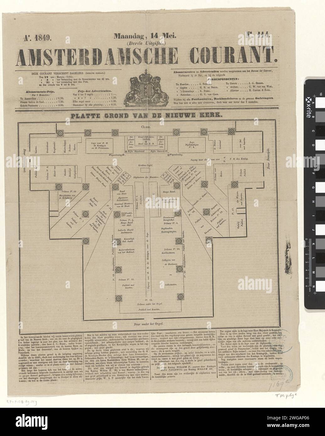 Amsterdamsche Courant. Monday, May 14. (Third issue.) AO. 1849. No. 114 ...