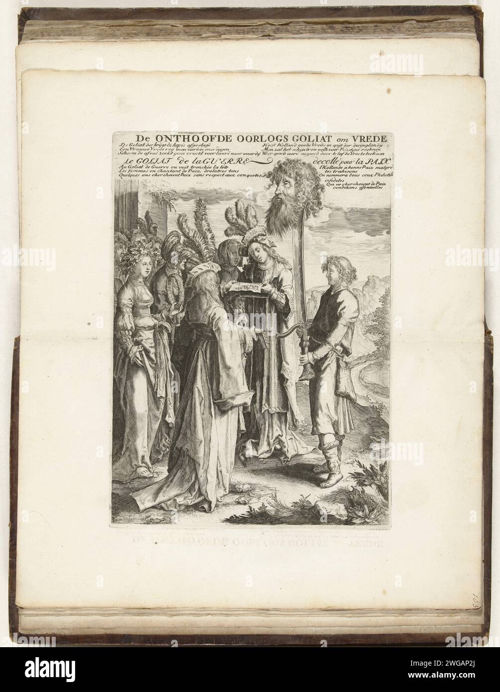 Goliath beheaded for peace, 1713, 1713 print Triumph from David. David ...