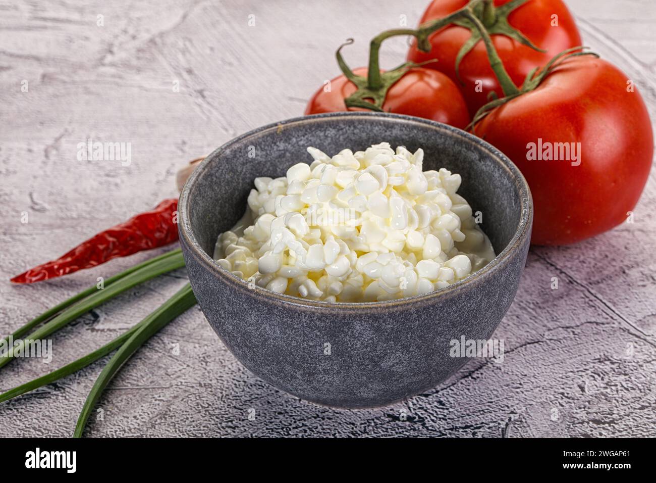 Dairy Cottage cheese Curd in the bowl Stock Photo - Alamy