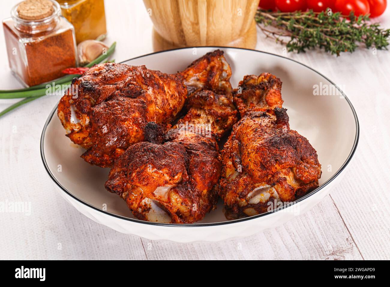 Indian tandoori barbecue turkey shoulder wing Stock Photo - Alamy