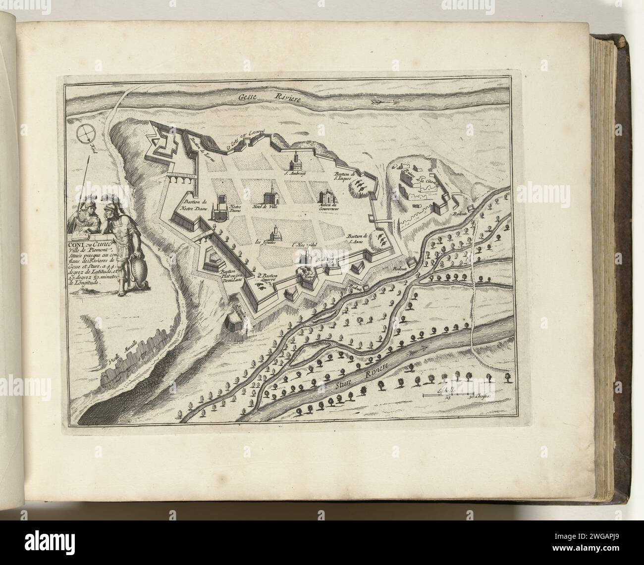Map of Cuneo, 1693, 1693 print Map of the reinforcements around the ...