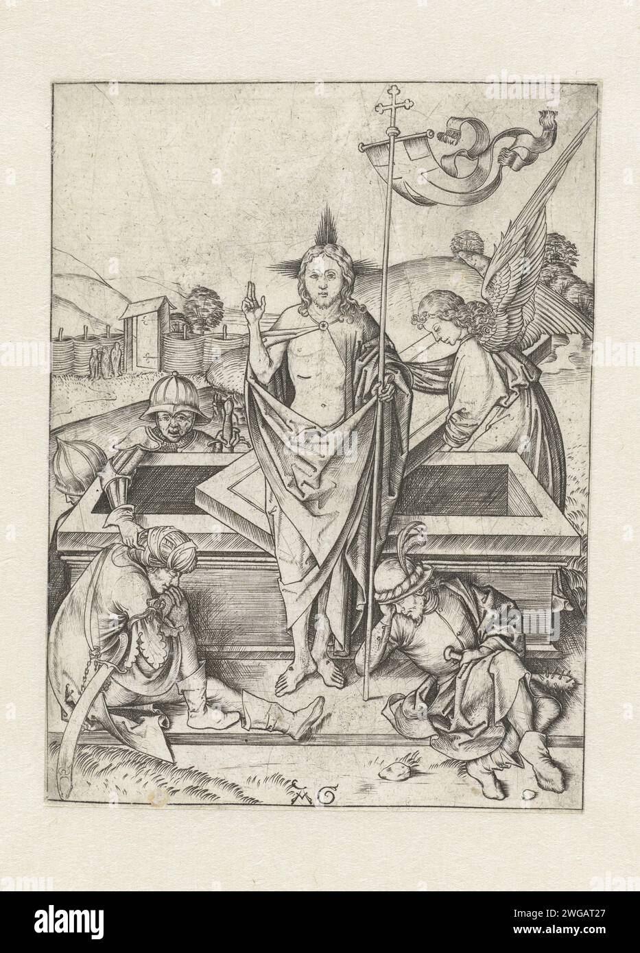 Resurrection, AG monogram (15th century), 1475 - 1500 print Christ, got ...