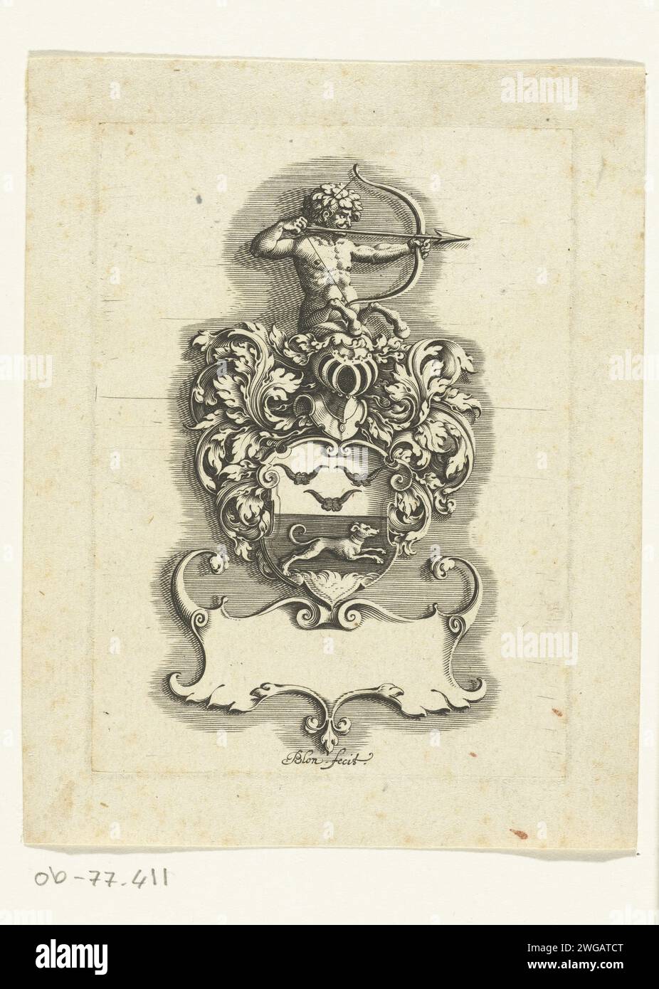 Coat of arms with archery centaur, c. 1600 - c. 1699 print paper ...