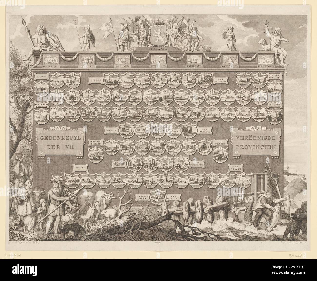 Memorial column for the seven united provinces, 1796, Jan Gerritsz ...