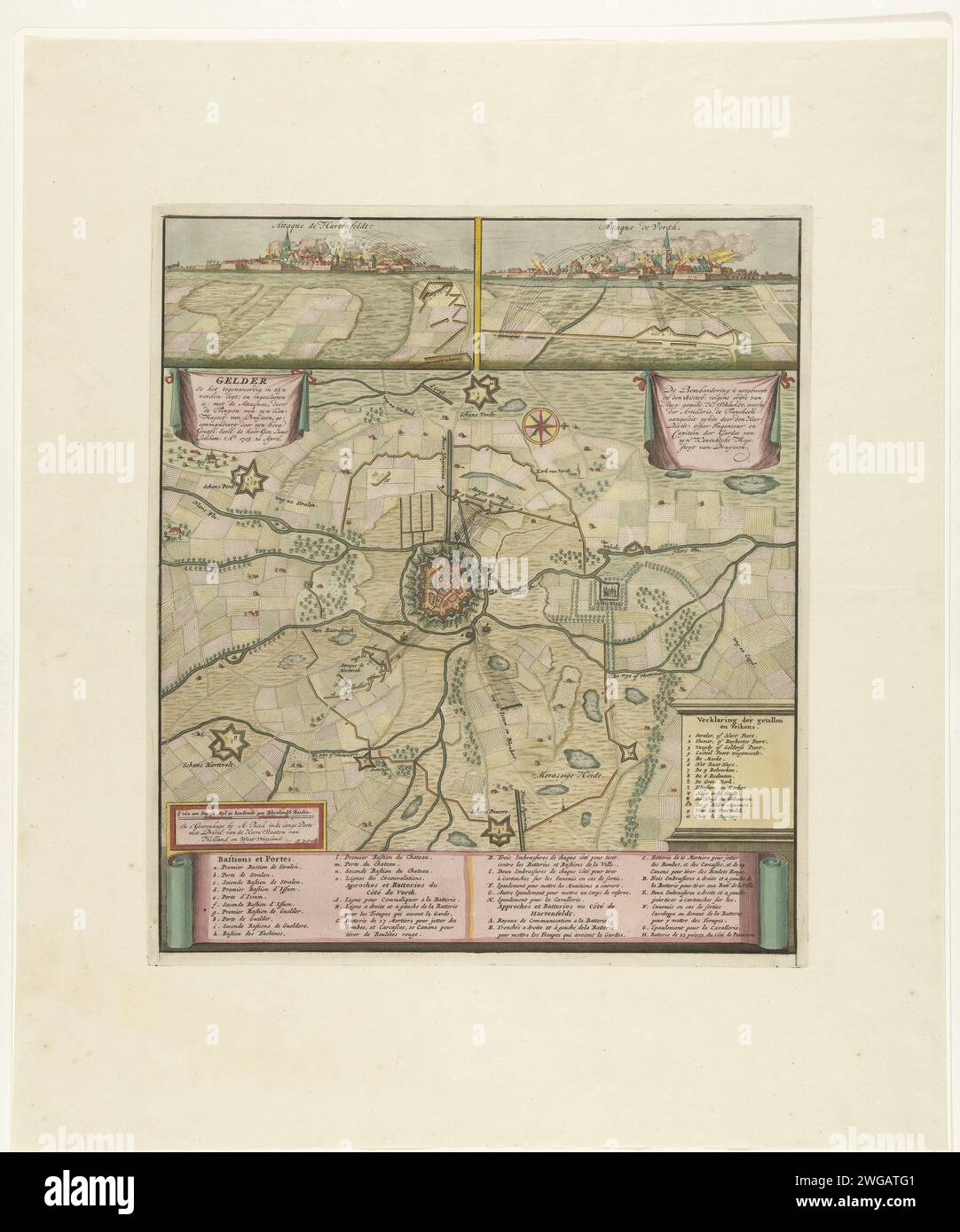 Siege Van Geldern, 1703, 1703 - 1717 print Map of Geldern and the ...