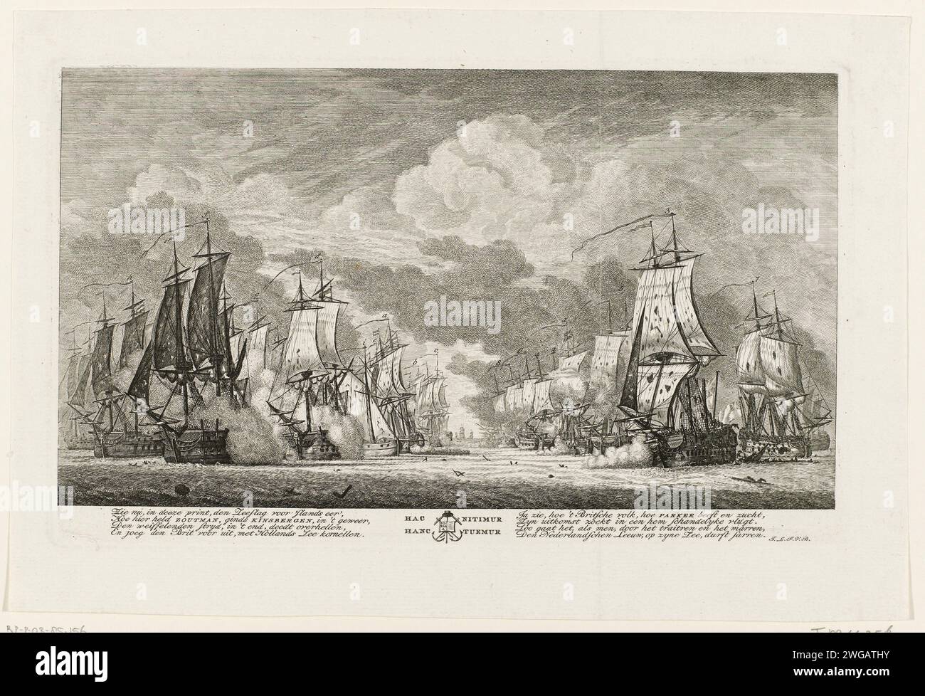 Sea battle at Doggersbank, 1781, Carel Frederik Bendorp (I), 1781 ...