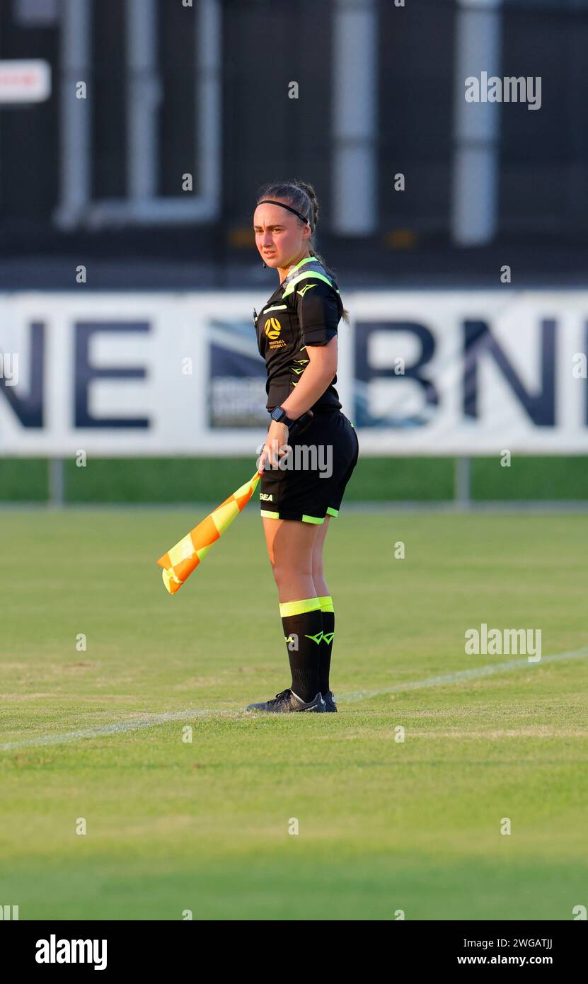 Brisbane, Australia. 3rd Feb 2024. Women’s referee assistant in action ...
