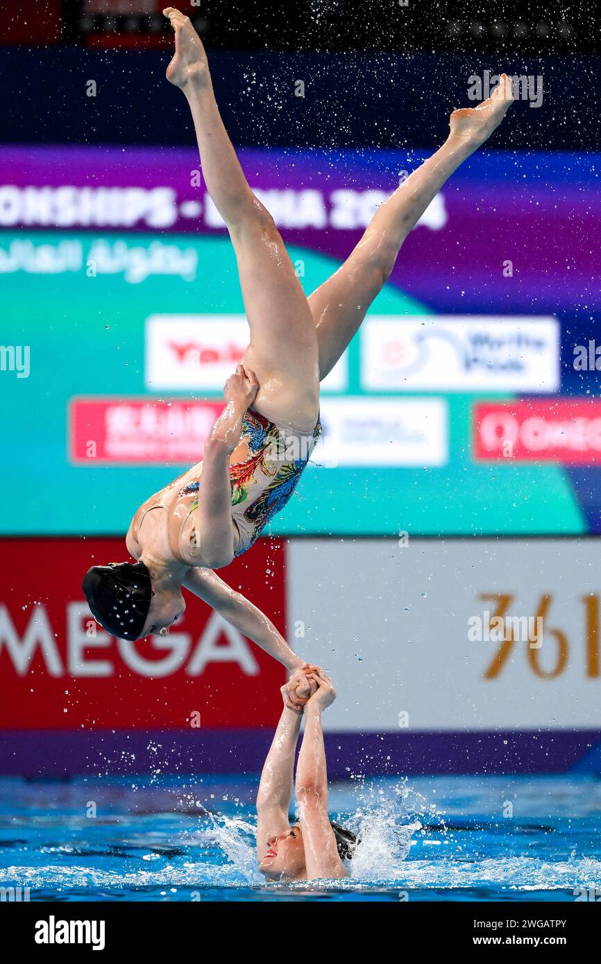 Doha, Qatar. 03rd Feb, 2024. Athletes of team Italy compete in the ...
