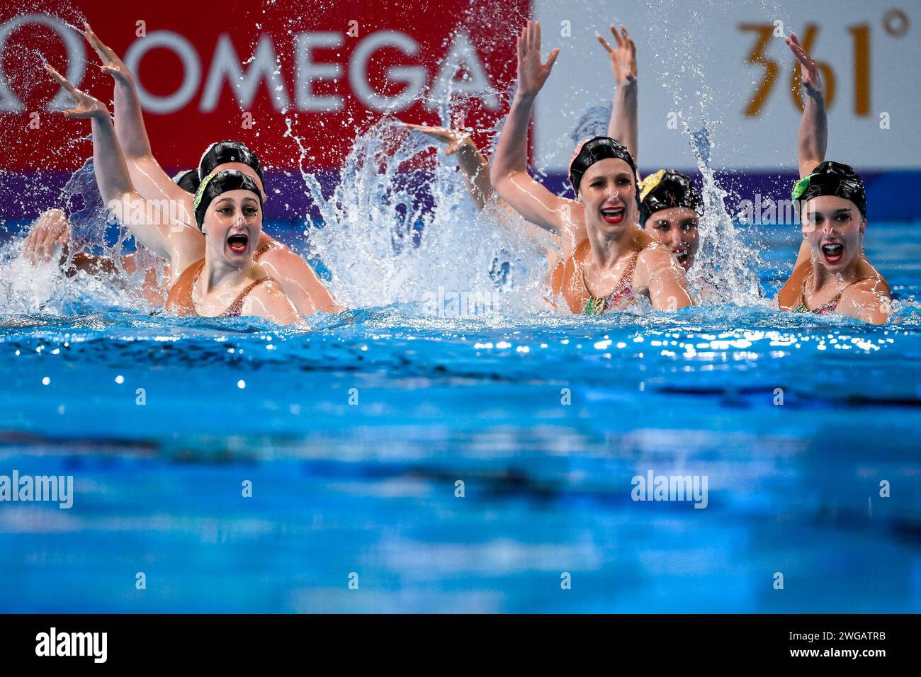 Doha, Qatar. 03rd Feb, 2024. Athletes of team Italy compete in the ...