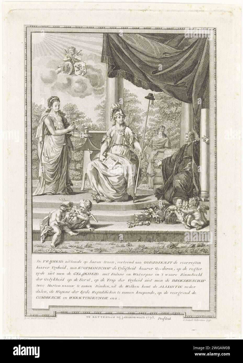 Allegory on the Alliance with France, 1795, Jeremias Snoek, 1795 print Allegory on the Alliance ...