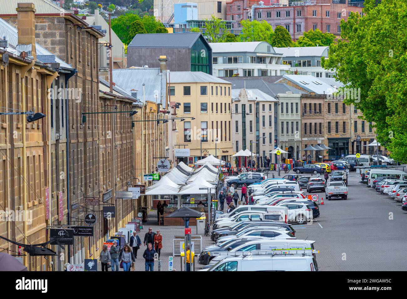 The Salamanca Place precinct in Hobart, Tasmania, Australia. Salamanca ...