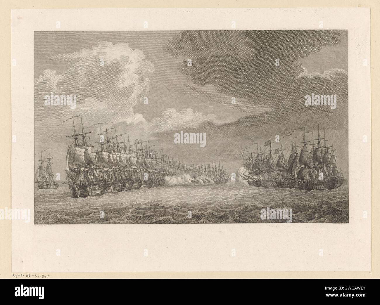 Sea battle at Kamperduin (Start), 1797, Reinier Vinkeles (I), After ...