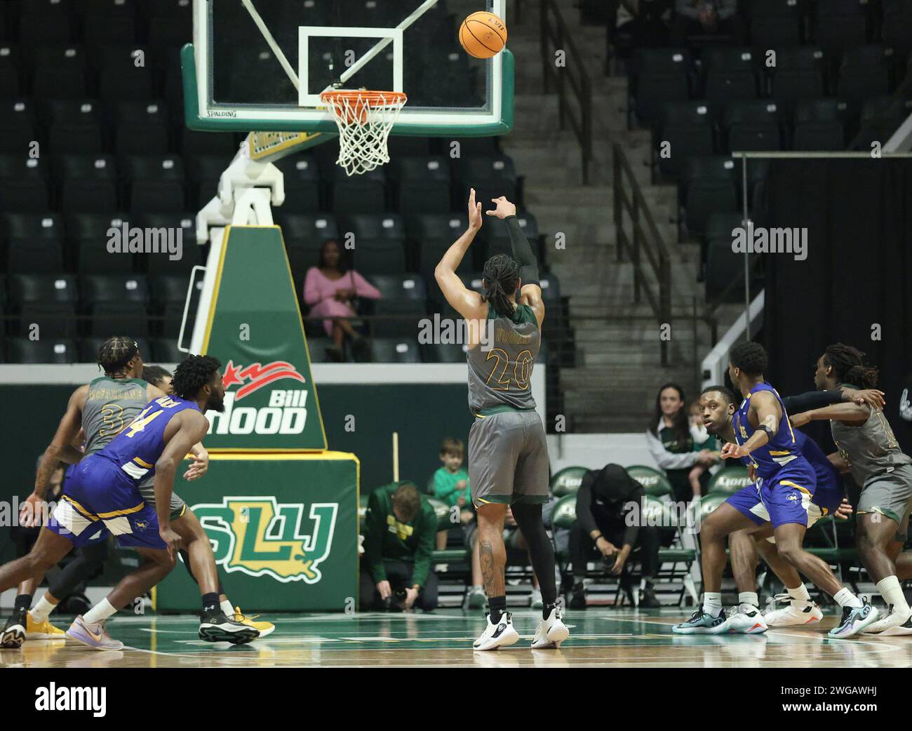 Southeastern Louisiana Lions guard Alec Woodard (20) hits a pair of ...