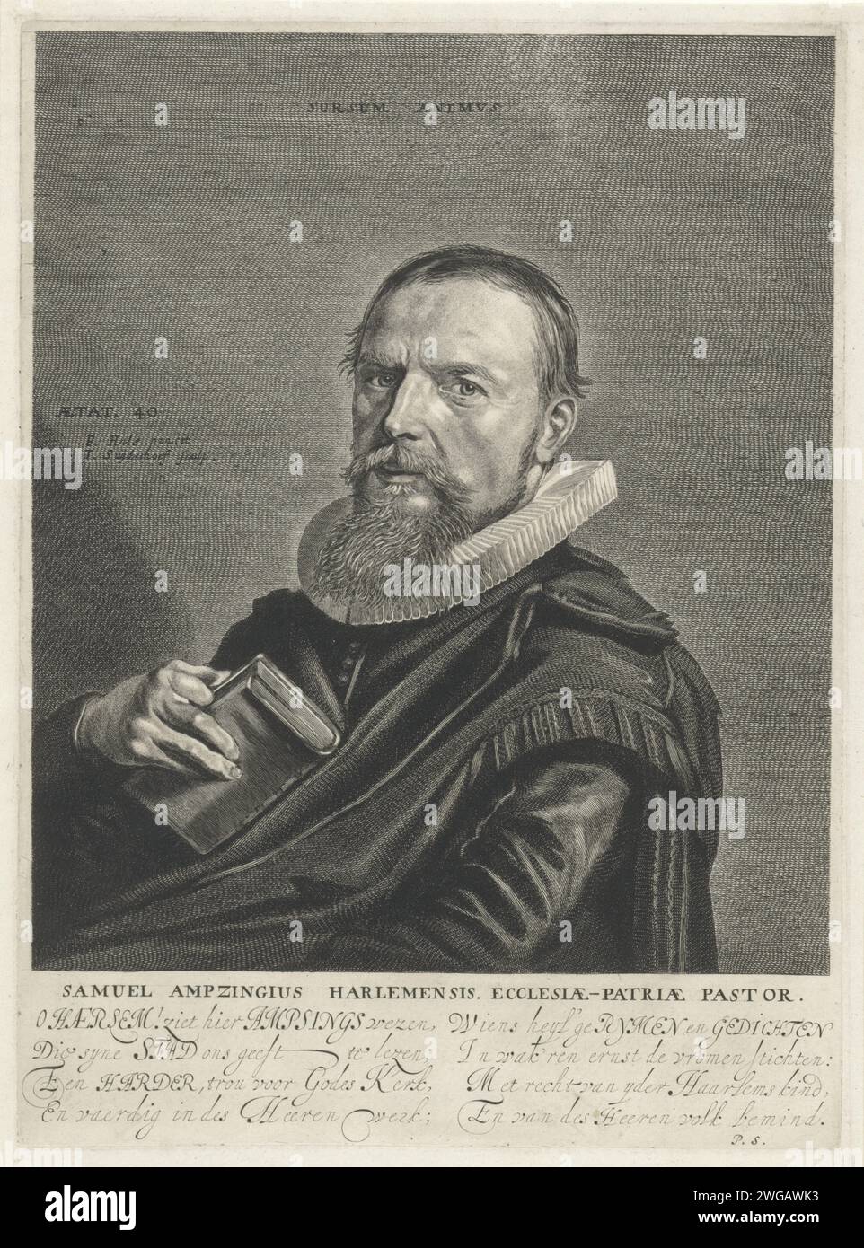 Portrait of Samuel Ampzing, Jonas Suyderhoef, After Frans Hals, 1630 ...