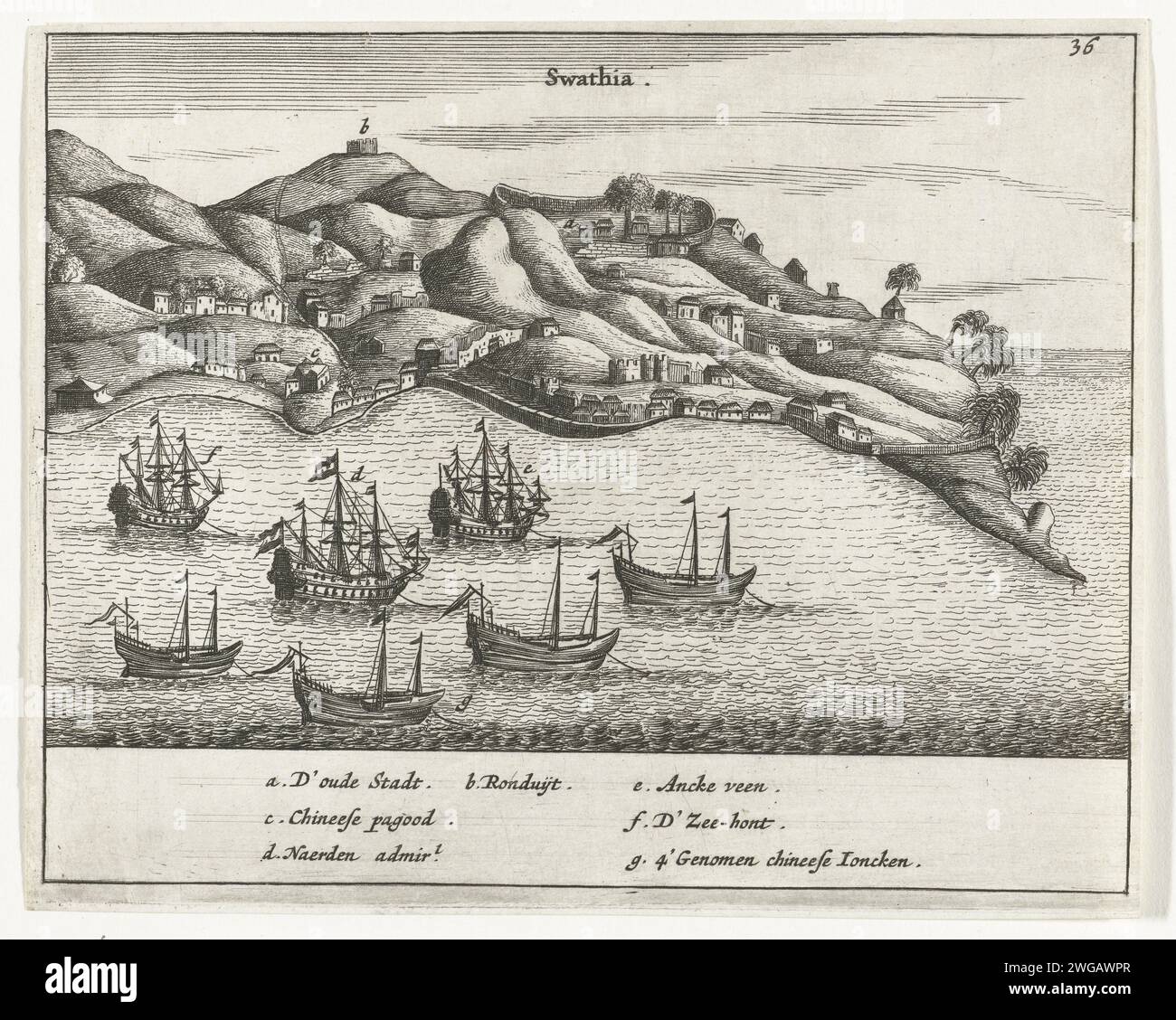Fleet at Swathia (China), 1662, 1670 print The Dutch fleet at the ...