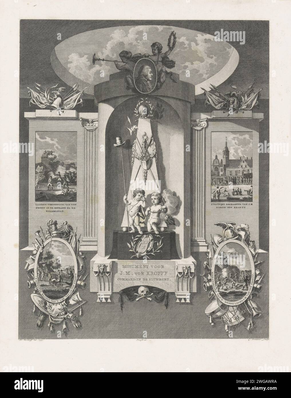 Monument for J.M. Baron von Kropff, 1793, Cornelis Brouwer, After ...