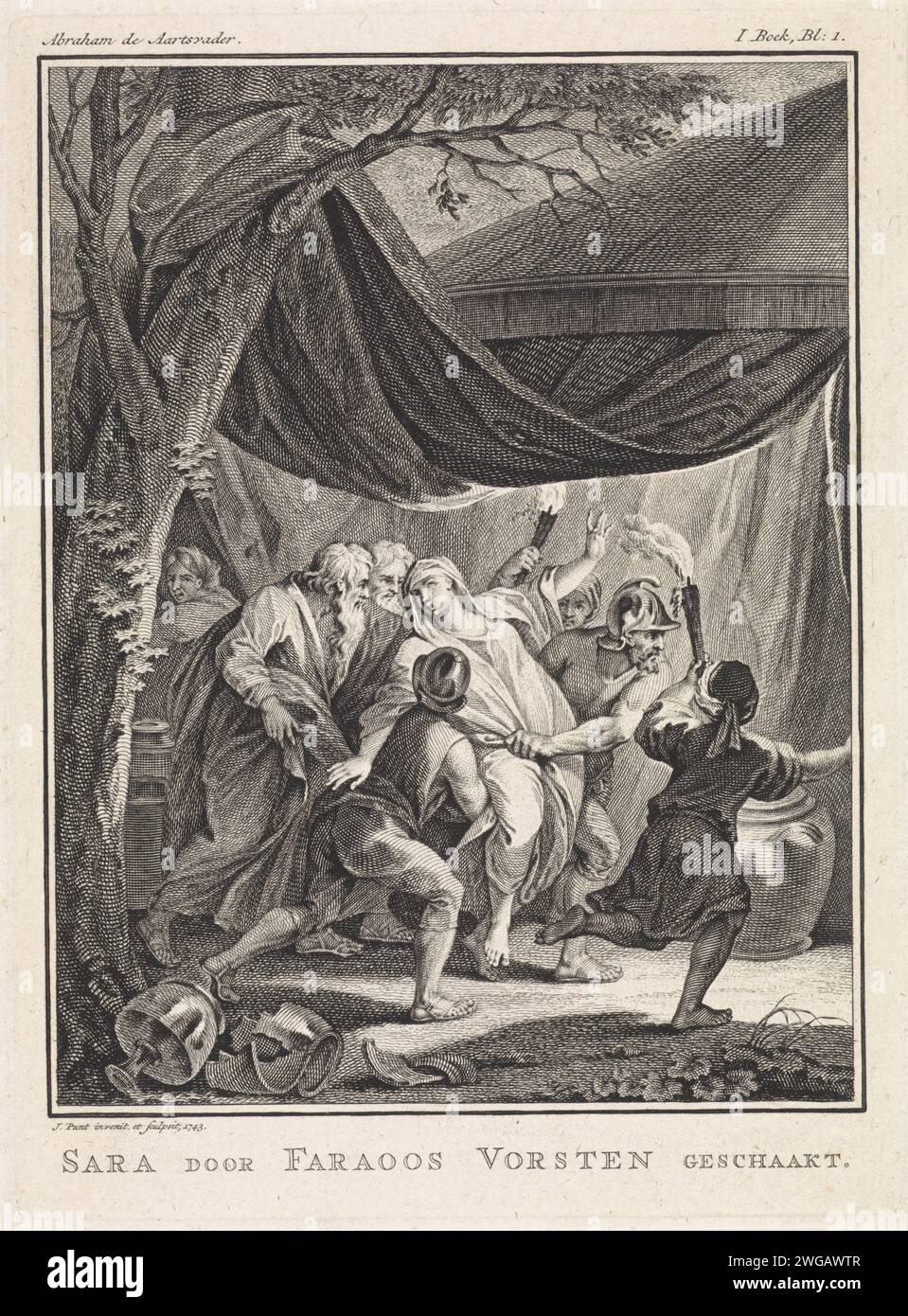 Sara Taken By Officers Of The Pharaoh Jan Punt 1743 Print When
