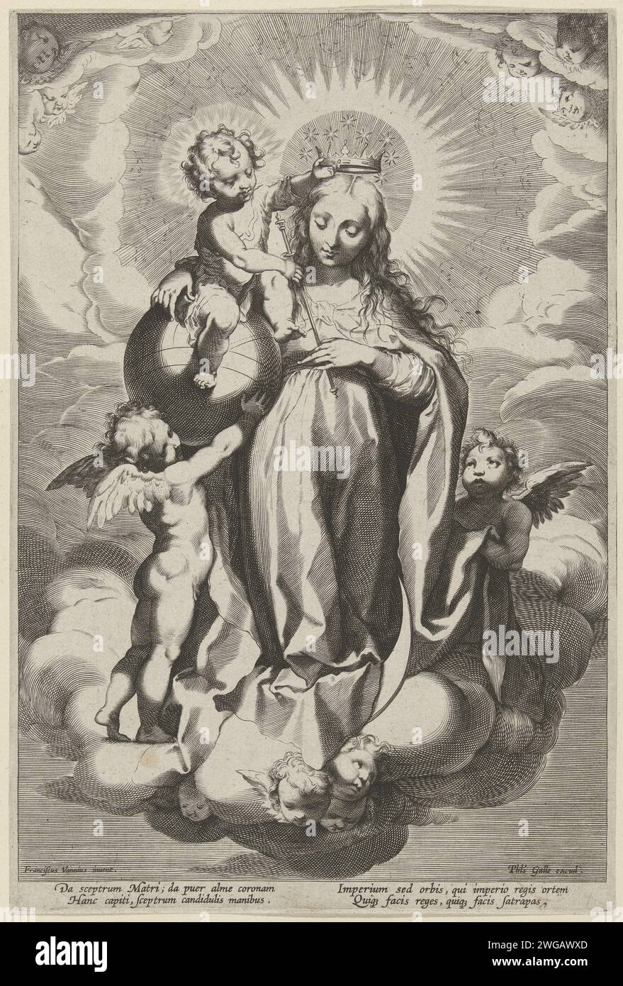 Coronation van Maria, Anonymous, After Cornelis Galle (I), After ...