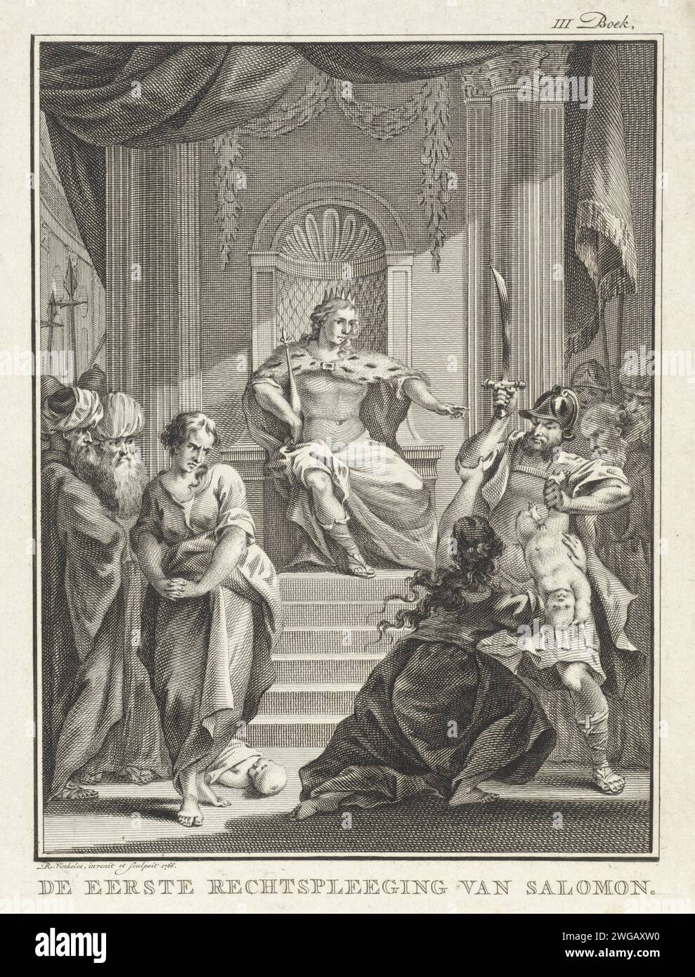 Judgment of Solomon, Reinier Vinkeles (I), 1766 print King Solomon ...