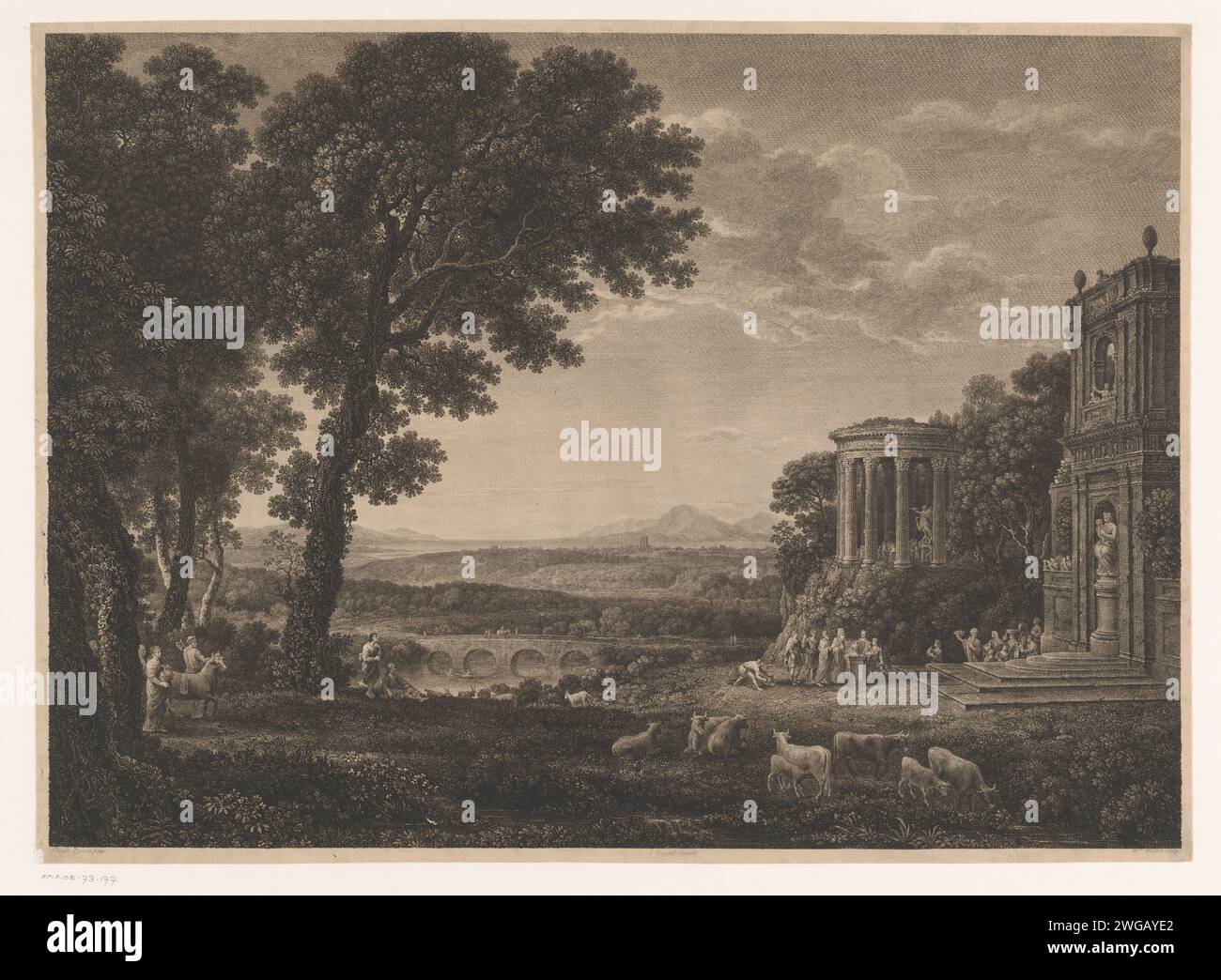 Landscape with father of Psyche that sacrifices for the temple of ...