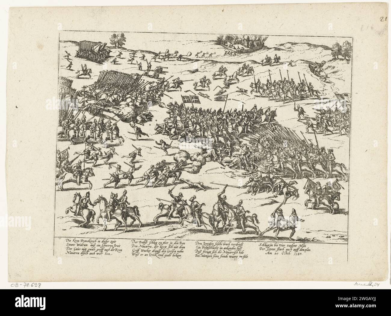 Hendrik IV victory at Montjoie, 1587, 1587 - 1589 print Victory of King ...
