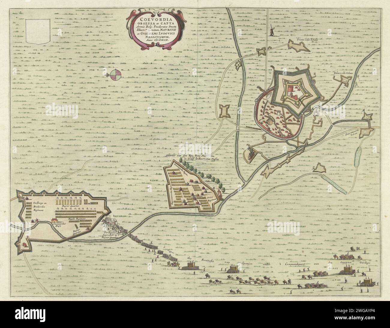 Map of besieged Coevorden, 1592, 1647 - 1649 print Siege of Coevorden ...