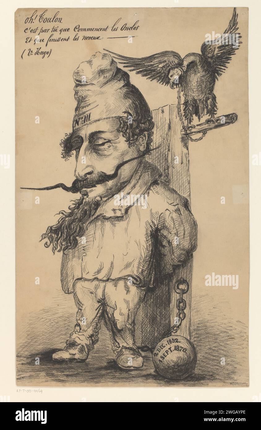 Cartoon on Napoleon III, 1870, Anonymous, 1870 drawing Cartoon on ...