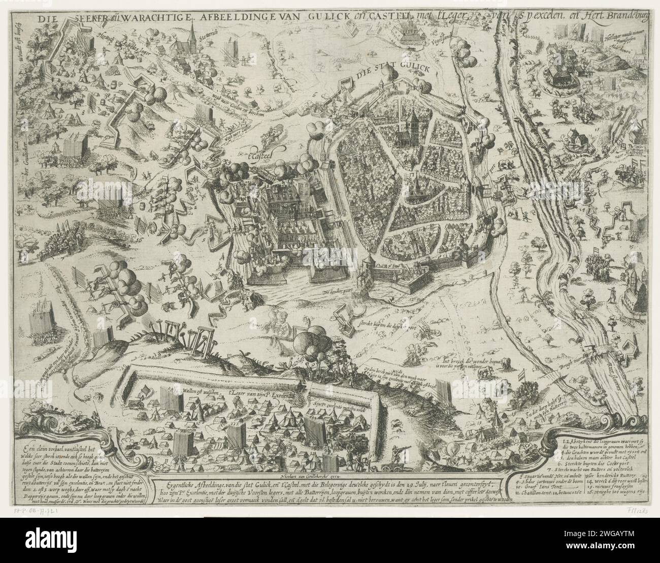 The siege of Gulik, 1610, 1610 print View of the siege of the city of ...