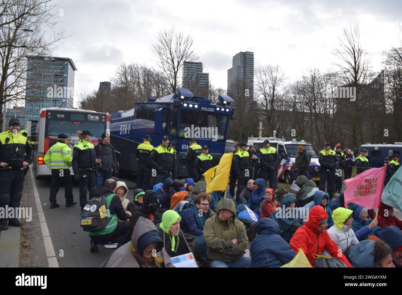 THE HAGUE, NETHERLANDS - FEBRUARY 03: Hundreds of climate activists ...