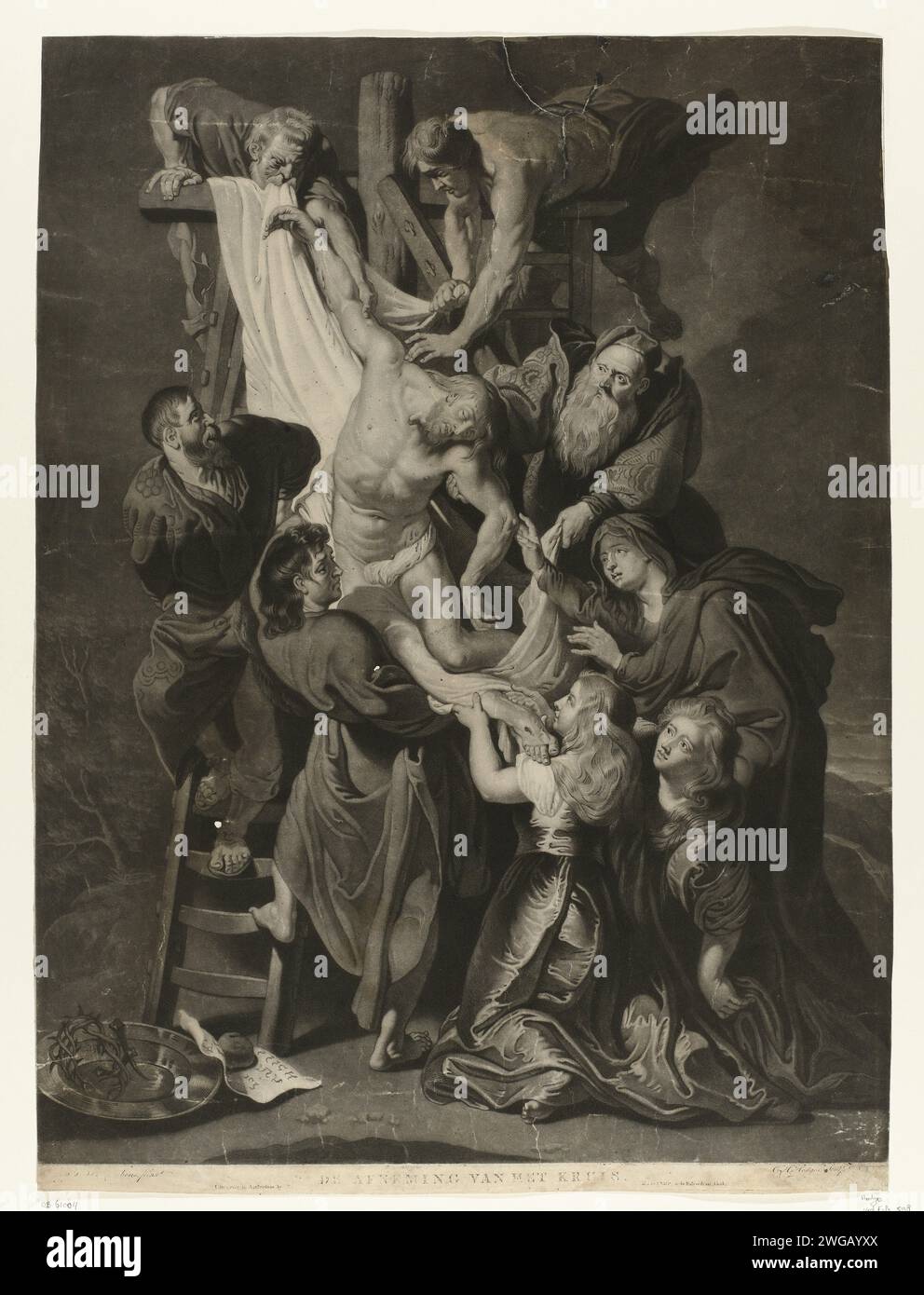 Kruisafneming, Charles Howard Hodges, after Lucas Vorsterman, after Peter Paul Rubens, 1805 ...