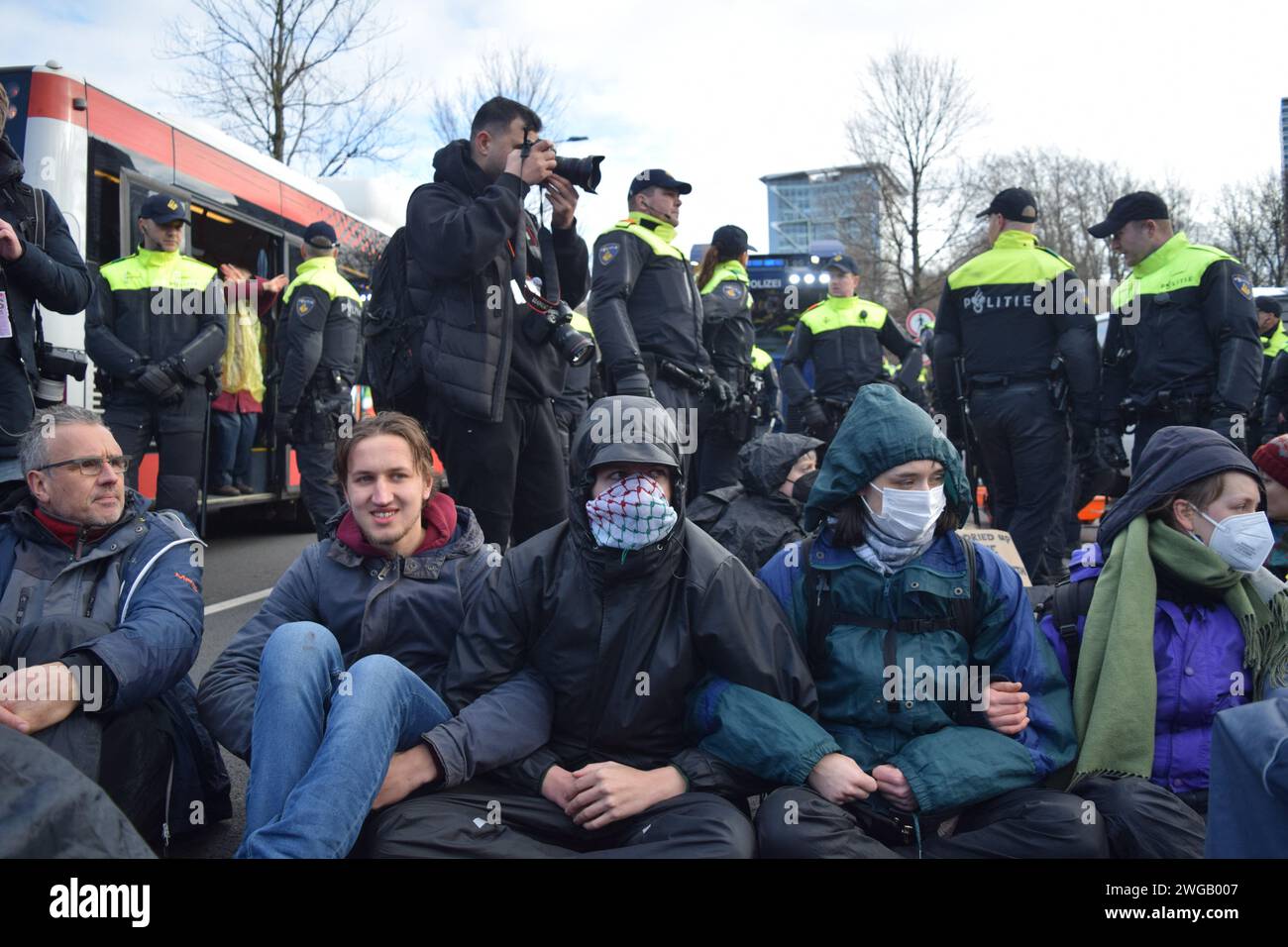 THE HAGUE, NETHERLANDS - FEBRUARY 03: Hundreds of climate activists ...