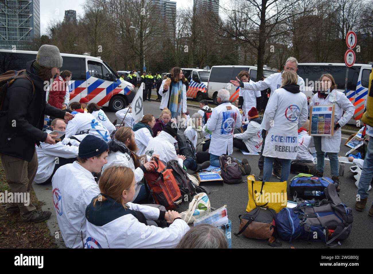 THE HAGUE, NETHERLANDS - FEBRUARY 03: Hundreds of climate activists ...