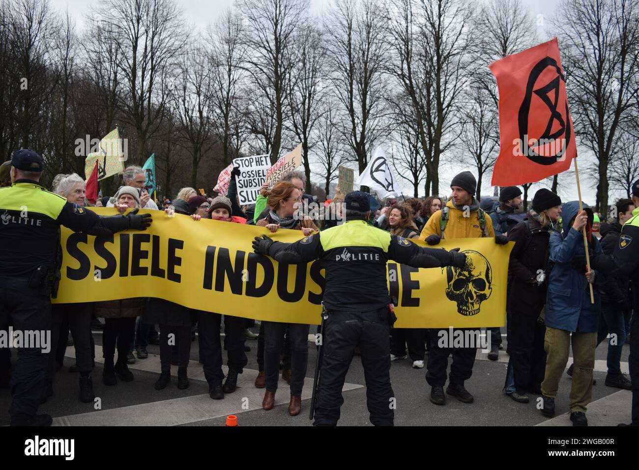 THE HAGUE, NETHERLANDS - FEBRUARY 03: Hundreds of climate activists ...
