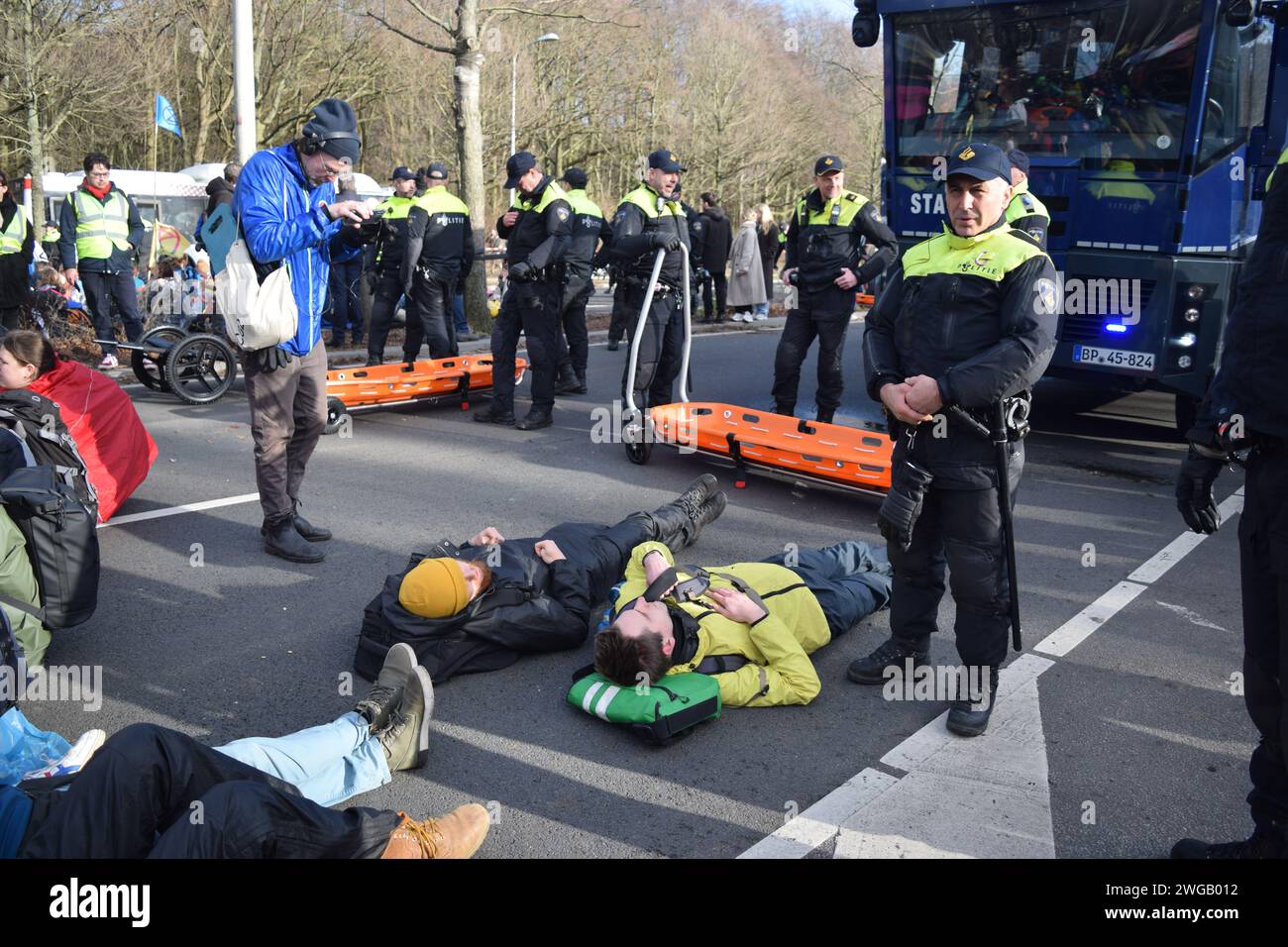 THE HAGUE, NETHERLANDS - FEBRUARY 03: Hundreds of climate activists ...